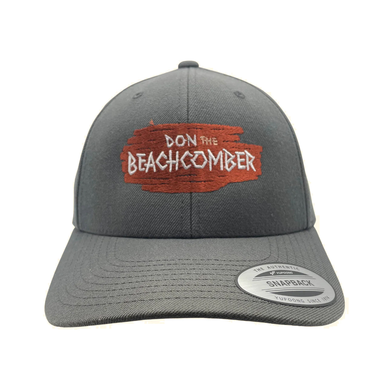 Don the Beachcomber Embroidered Logo Premium Curved Bill Grey Snapback ...