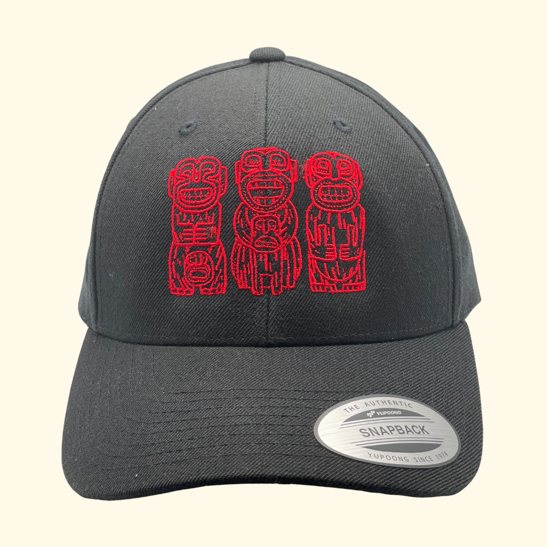 Here Come the Cannibals Premium Curved Bill Black Snapback Cap - Don ...